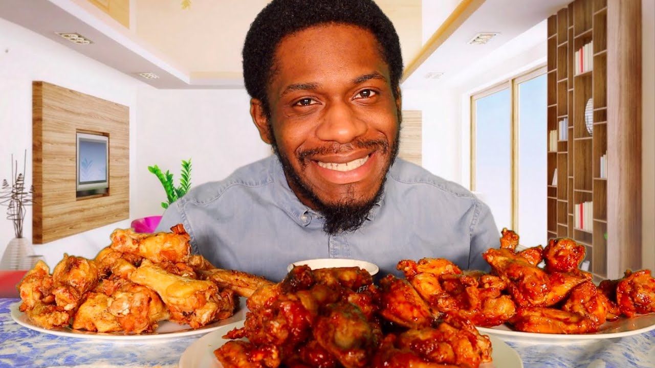 60 PIECE WING MUKBANG | WHY CAN'T I SLEEP AT NIGHT - YouTube