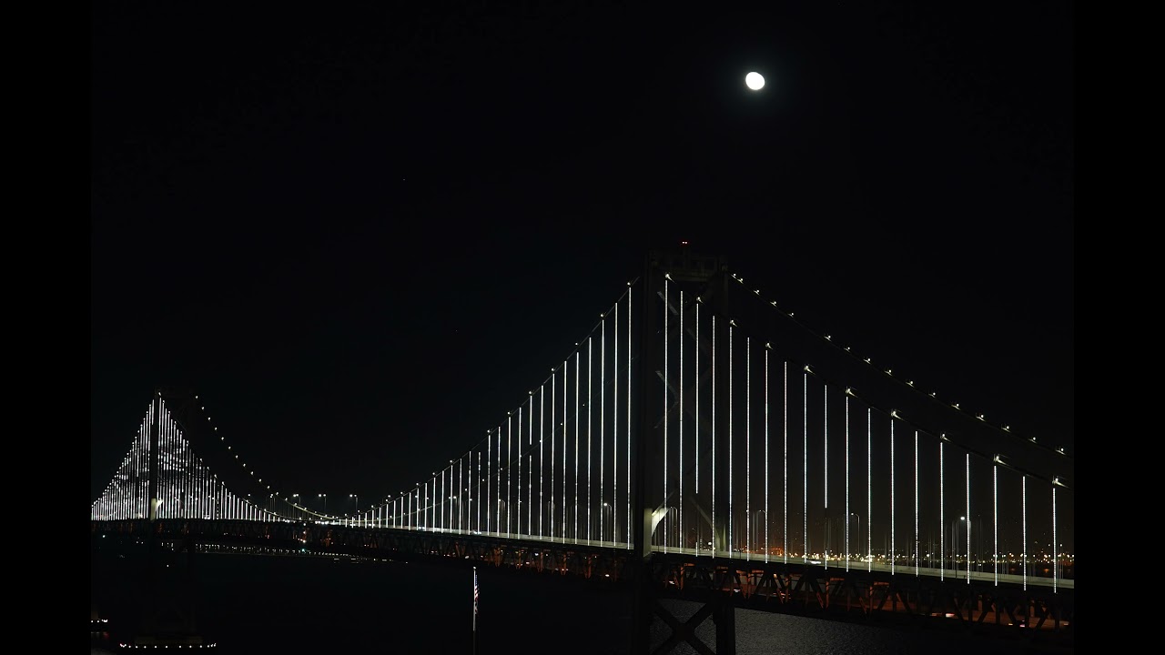 Moon over Bay Bridge, San Francisco CA - YouTube