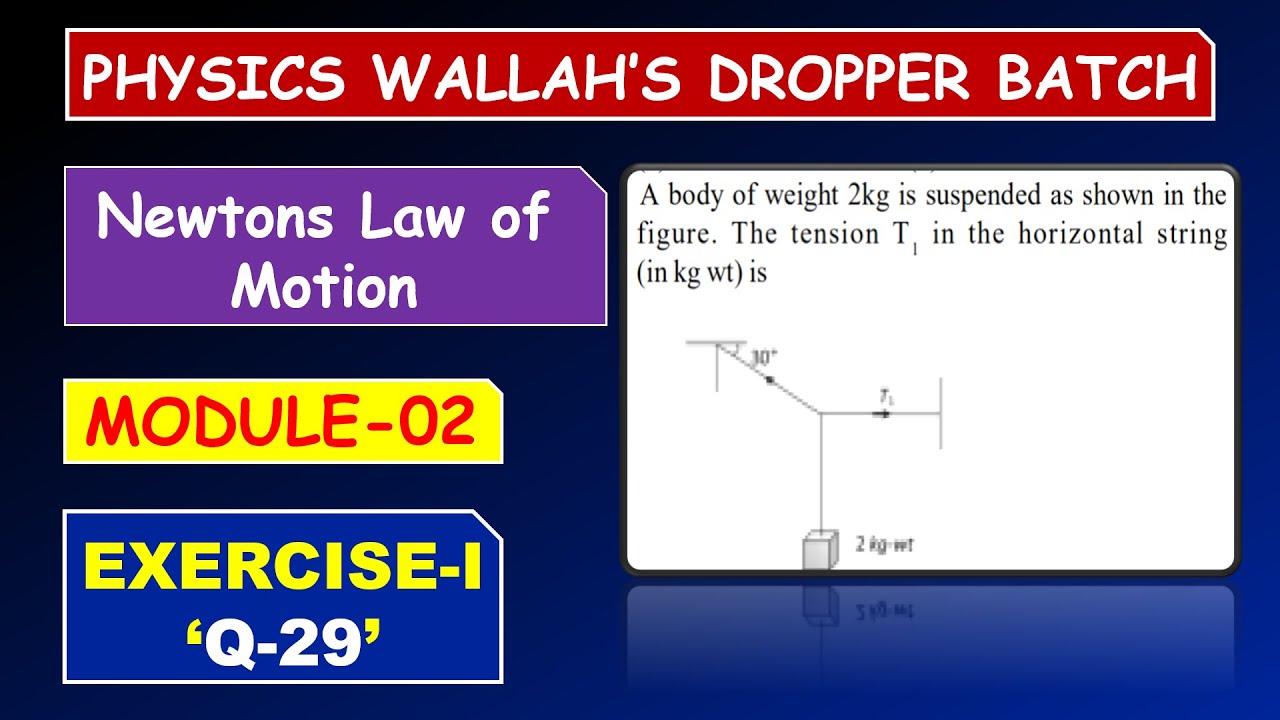 A Body Of Weight 2kg Is Suspended As Shown In The Figure The Tension T1