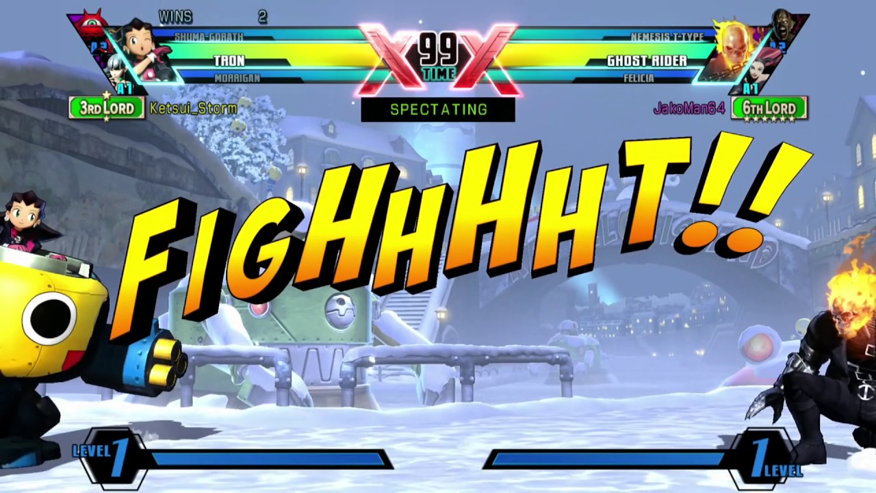 Ketsui_Storm(Tron/Morrigan) Vs JakoMan64(Ghost Rider/Felicia/Nemesis ...