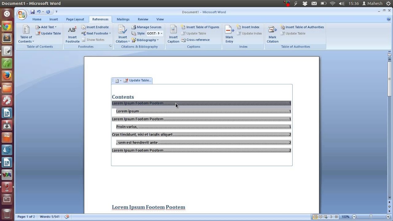 Kindle Ebook Table of Contents Using MS Office - YouTube