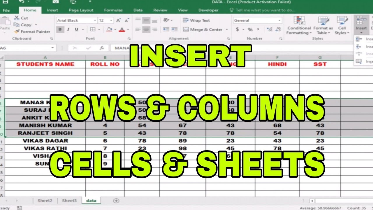 How To Insert Cells Rows Columns Sheets In Ms Excel YouTube How To Insert Cells Rows Columns Sheets In Ms Excel YouTube