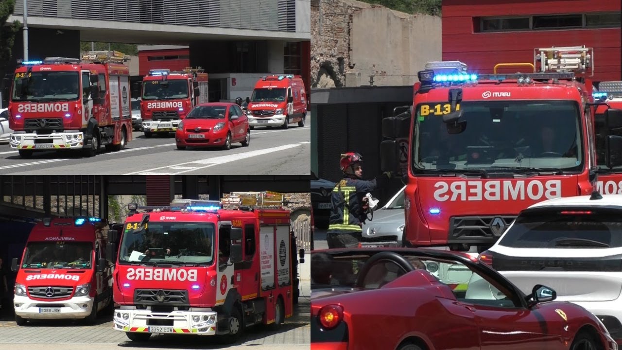 [STUCK in TRAFFIC] Barcelona Fire Department, Ambulance and Doctor Car ...