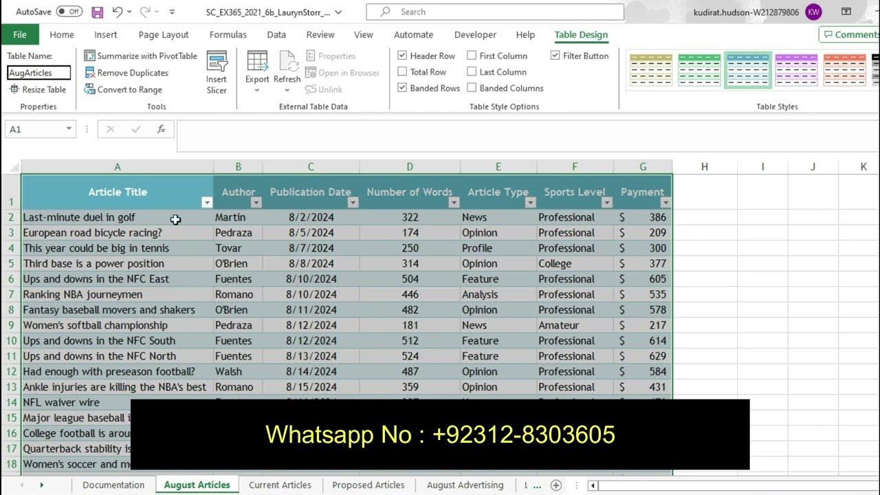 Shelly_Cashman_Excel_365/2021_|_Module_6:_SAM_Project_1b | SC_EX365 ...