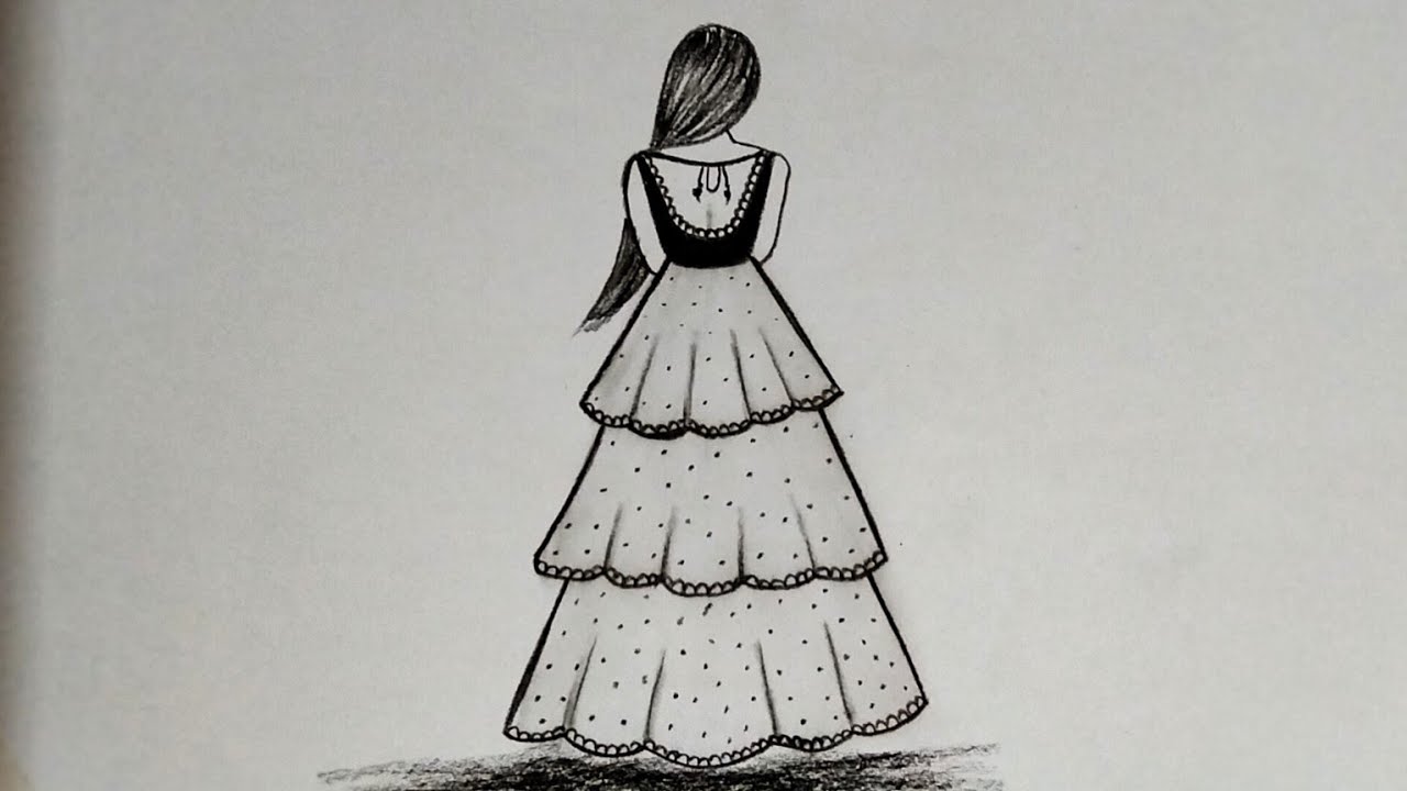 How to draw a girl with beautiful traditional dress || How to draw girl ...