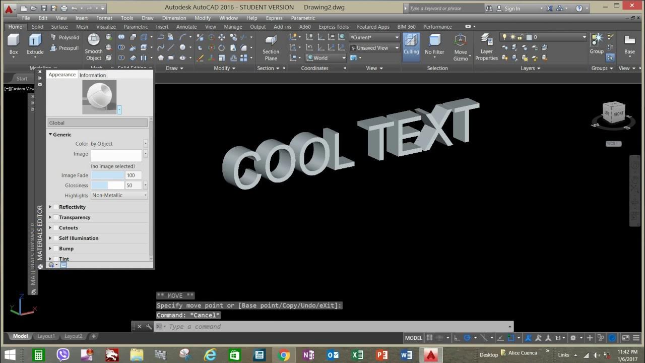 HOW TO DO 3D TEXT IN AUTOCAD - YouTube