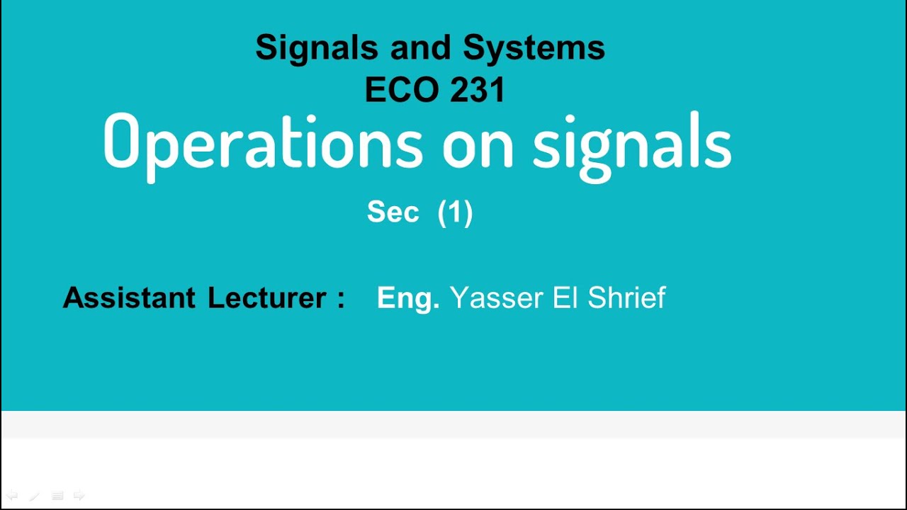 operations on signals part 1 - YouTube