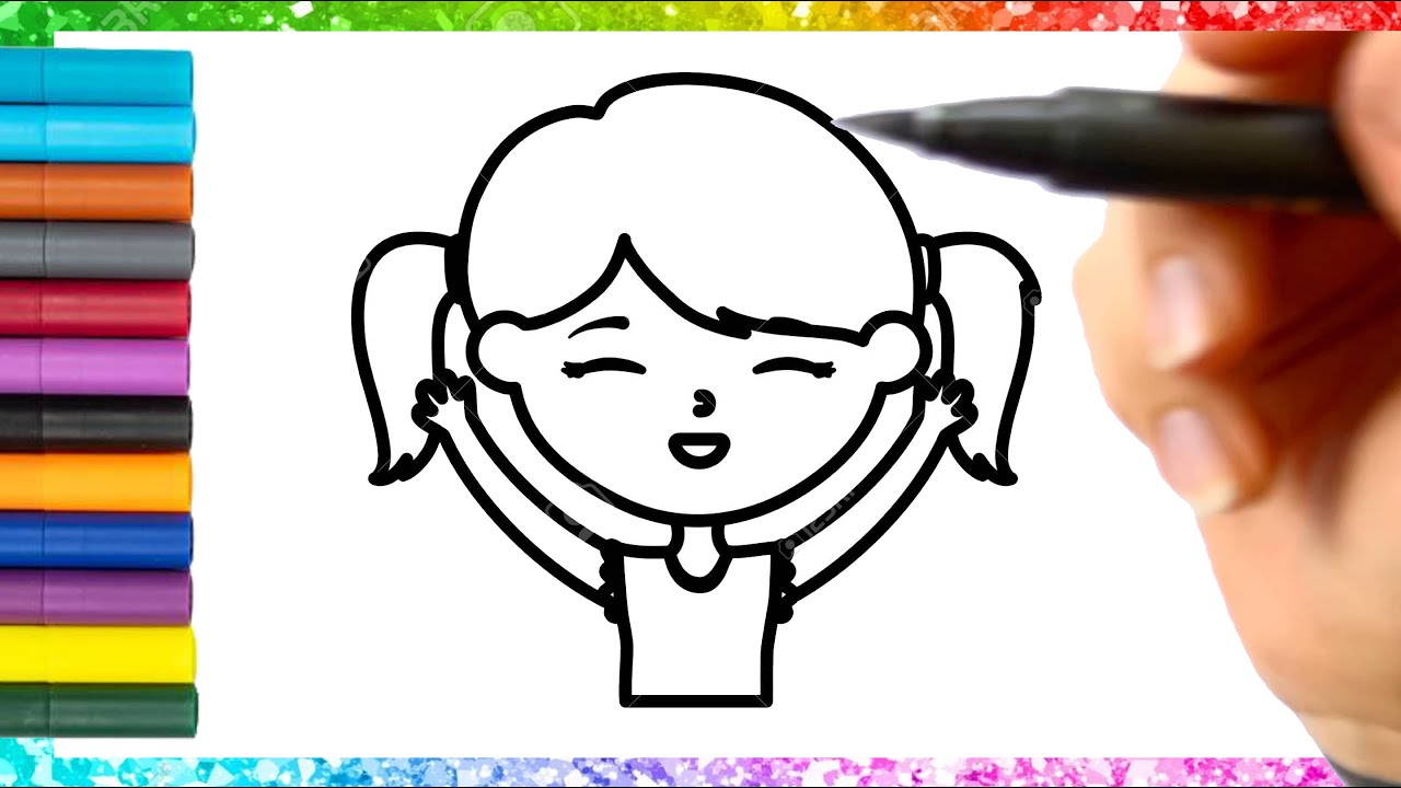How draw a girl easy for kids | Drawing Tutorial Art - YouTube
