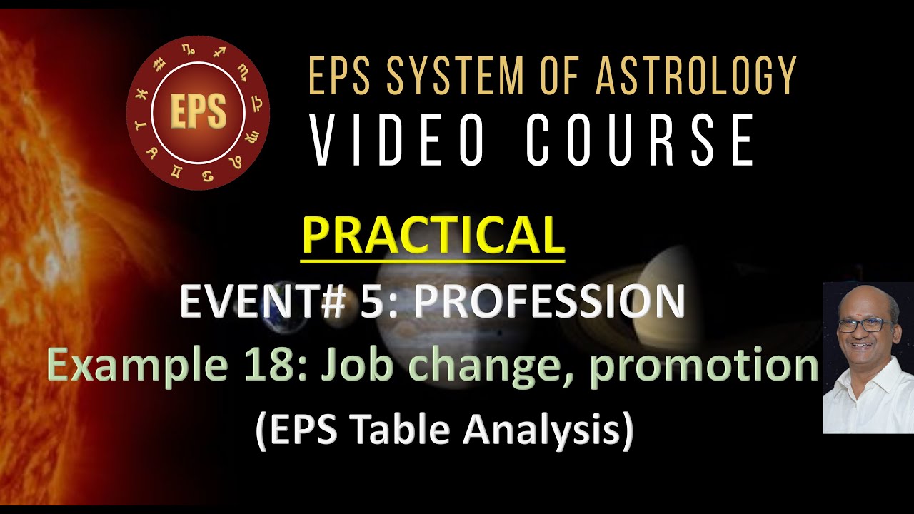 EPS Astrology Video course - Event 5-PROFESSION- Example 18: Job change ...
