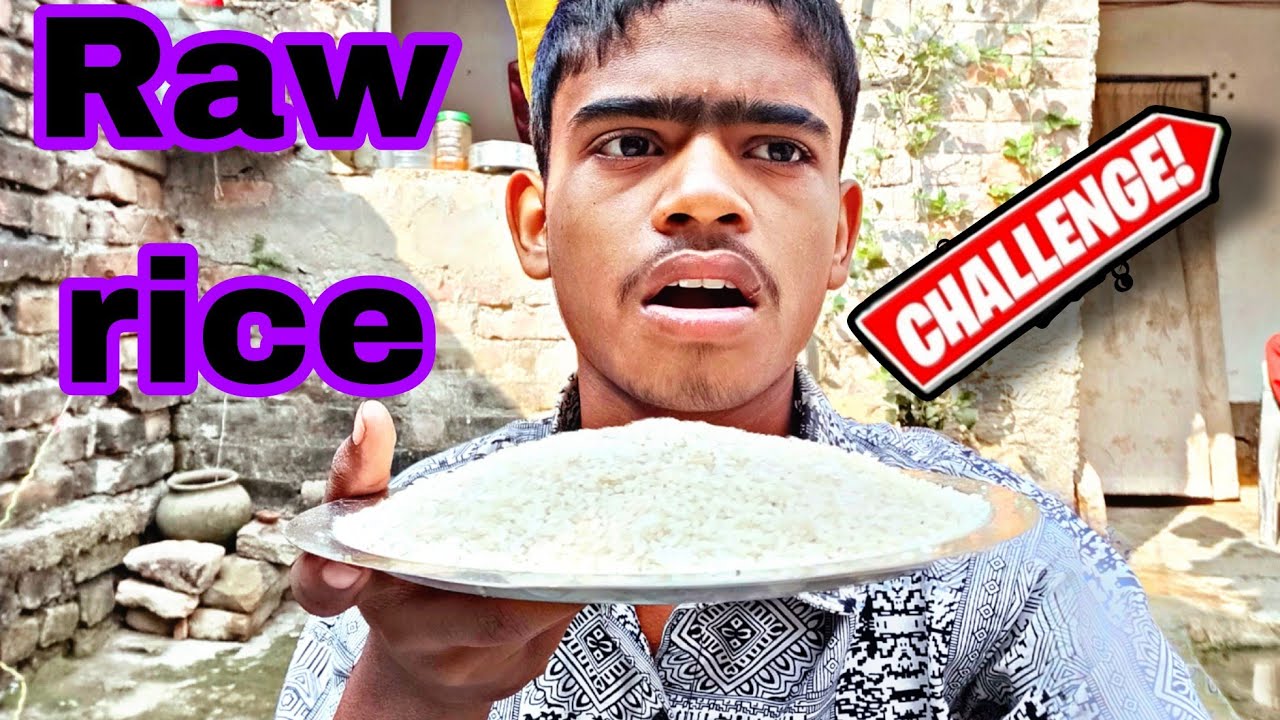 Raw rice eating challenge - YouTube