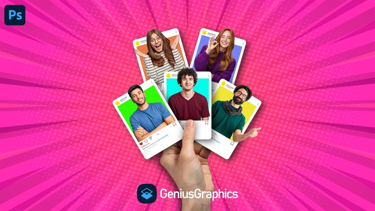 Instagram post template in Photoshop - YouTube