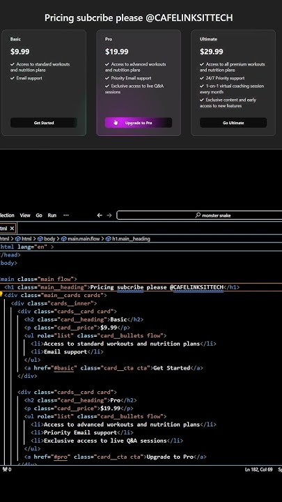PRICING TABLE MADE WITH JUST HTML CSS &JS #shorts - YouTube