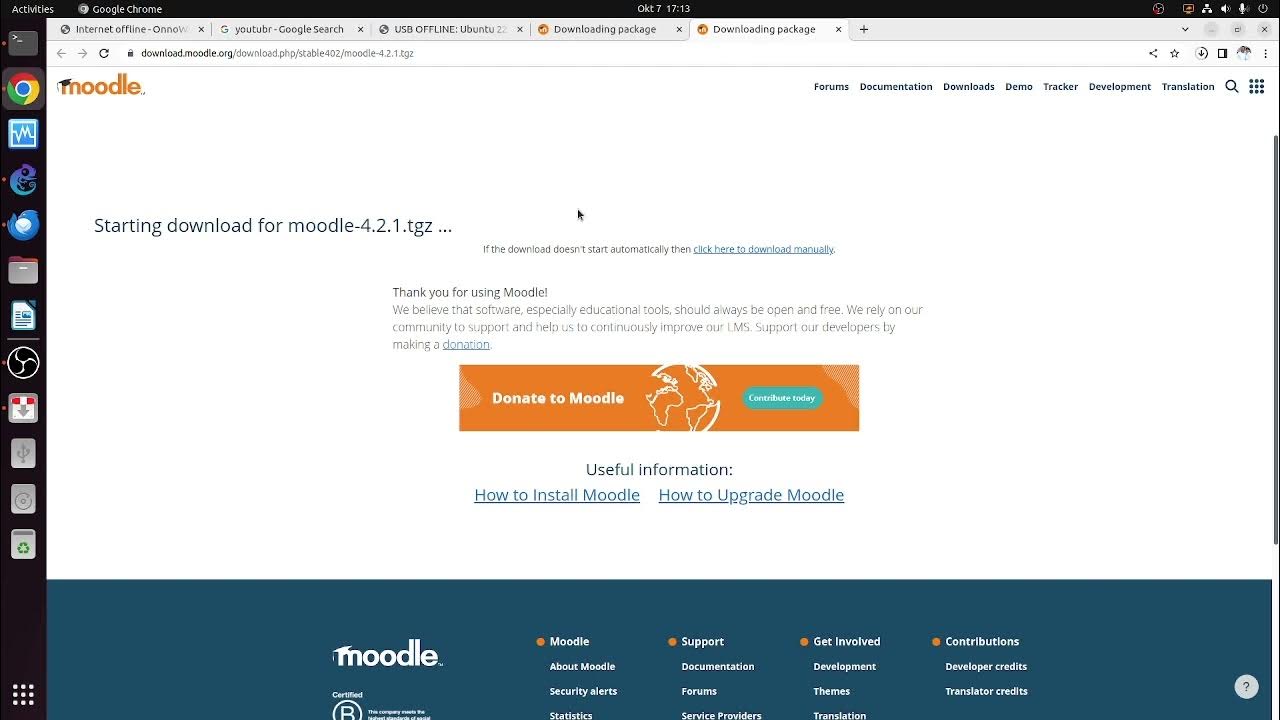 OWP 20231007 INTERNET OFFLINE instalasi moodle - YouTube