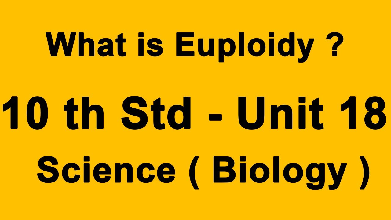 What is Euploidy ? - 10 th Std - Unit 18 - ZOOLOGY - SCIENCE - Part ...
