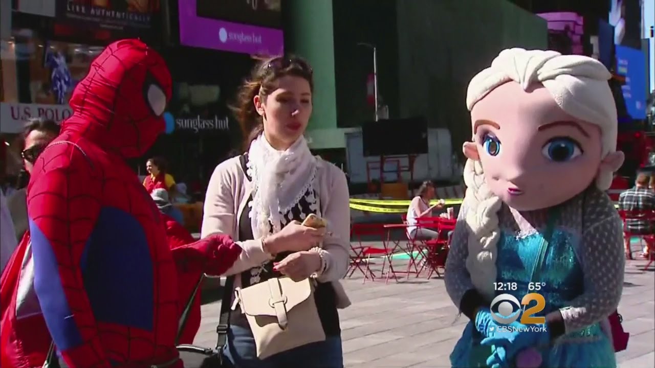 Times Square Costumed Character Zones - YouTube