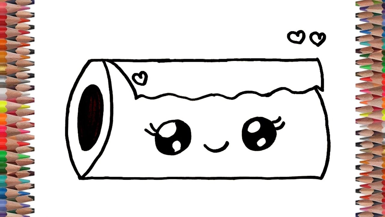 How to draw a cute little toilet paper roll 🧻 || easy drawing and ...