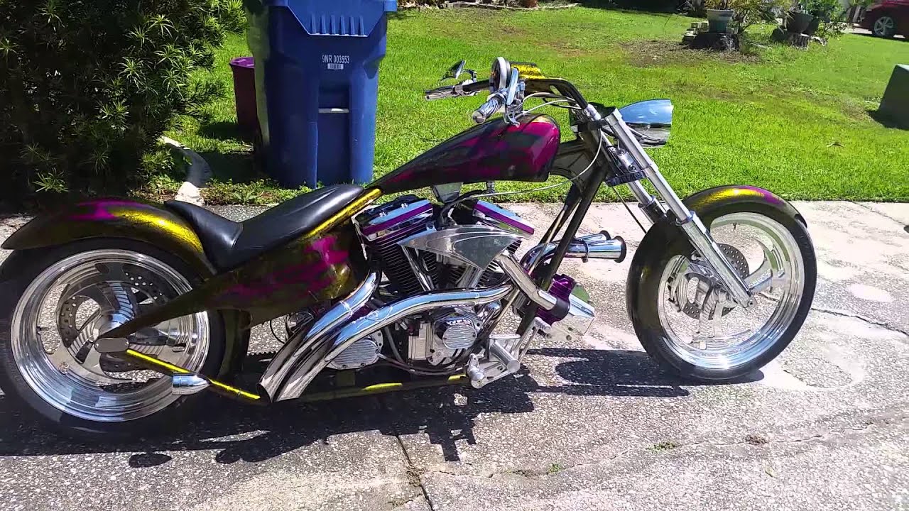 Supercharged 104 inch Harley with mustang blower - YouTube