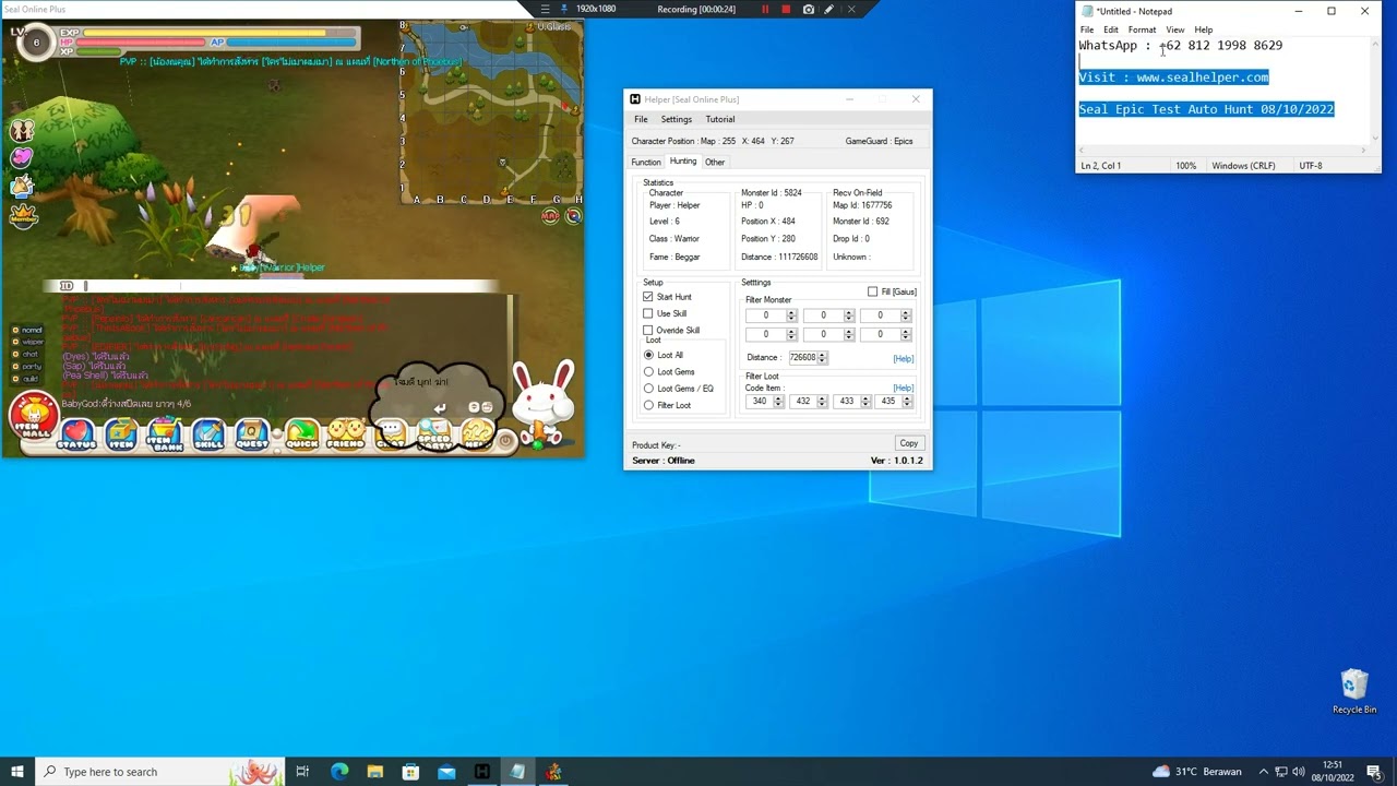Cheat Seal Epic Private Server Thailand Auto Hunt - YouTube