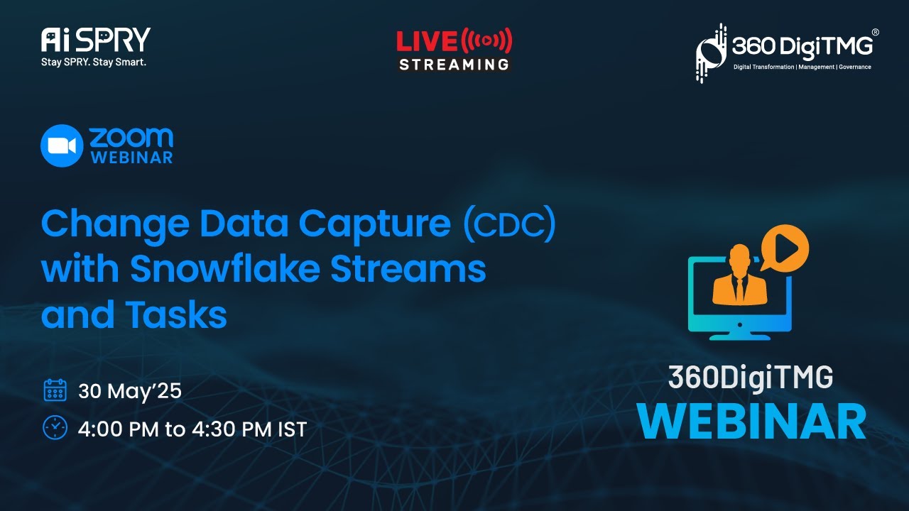 Change Data Capture (CDC) with Snowflake Streams and Tasks | 360DigiTMG - YouTube