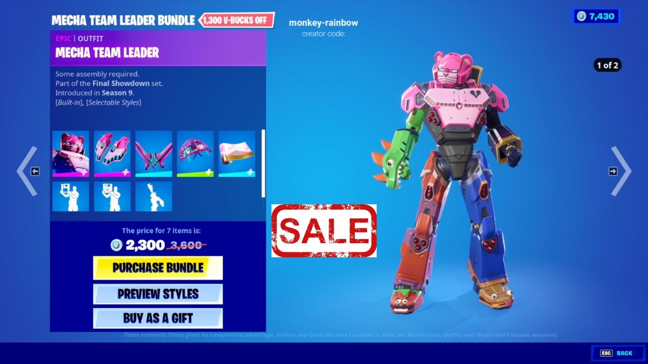 Fortnite Mecha Team Leader Bundle is ON SALE with New Glider - YouTube