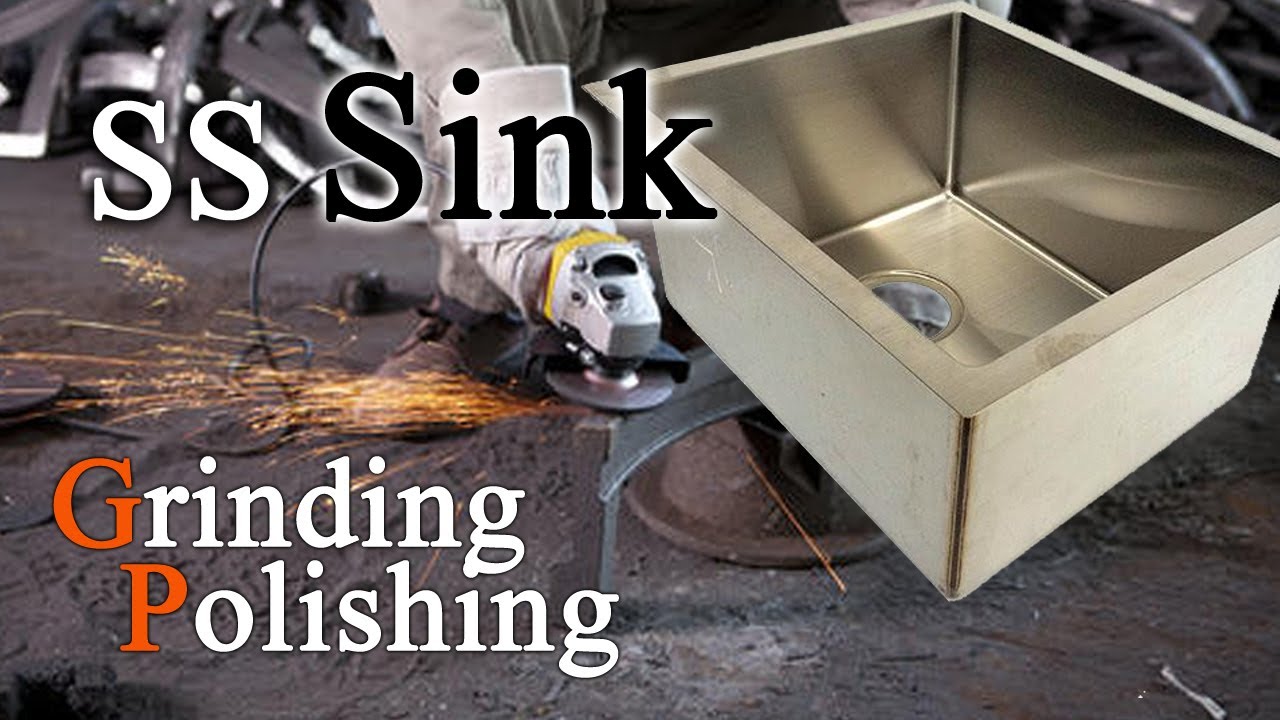 handmade sink weld-in steel kitchen sink grinding polishing tool - YouTube