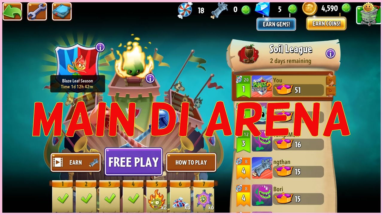 Main di Arena PvZ 2 | Plants vs Zombies #games - YouTube