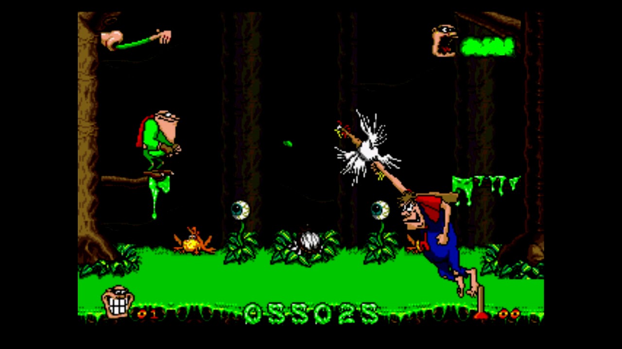 Boogerman: A Pick and Flick Adventure. Flatulent swamps bossfight ...