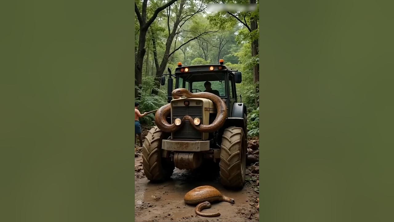 Python Snake vs Tractor! You've Never Seen Anything Like This Before ...