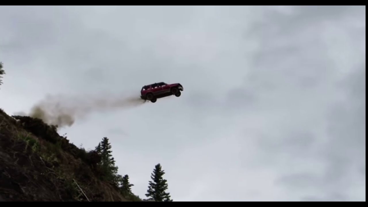 Truck drives over cliff meme - YouTube