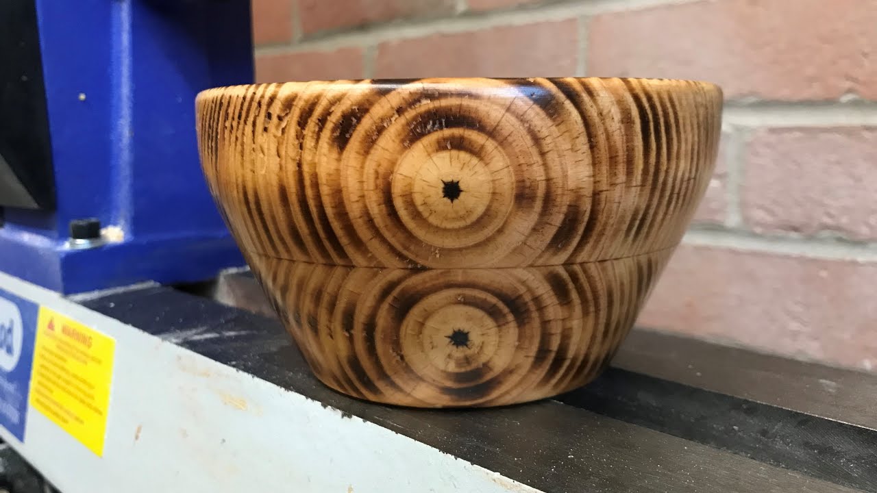 Wood turning - Shou Sugi Ban PINE BOWL - YouTube