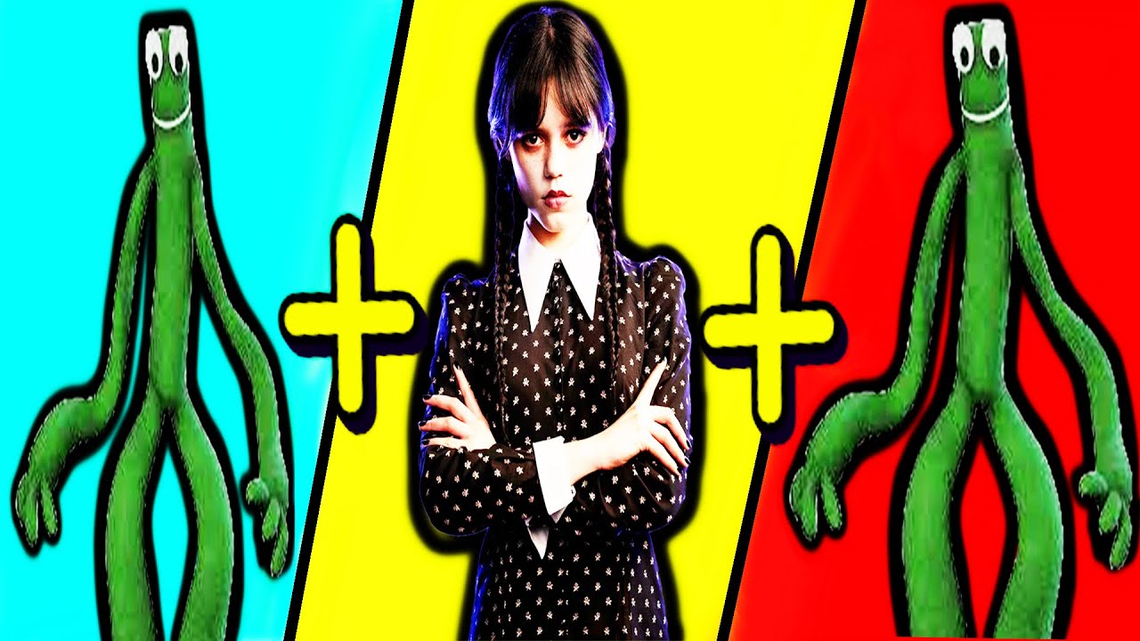 Green rainbow friends + Wednesday Addams + Green rainbow friends ...