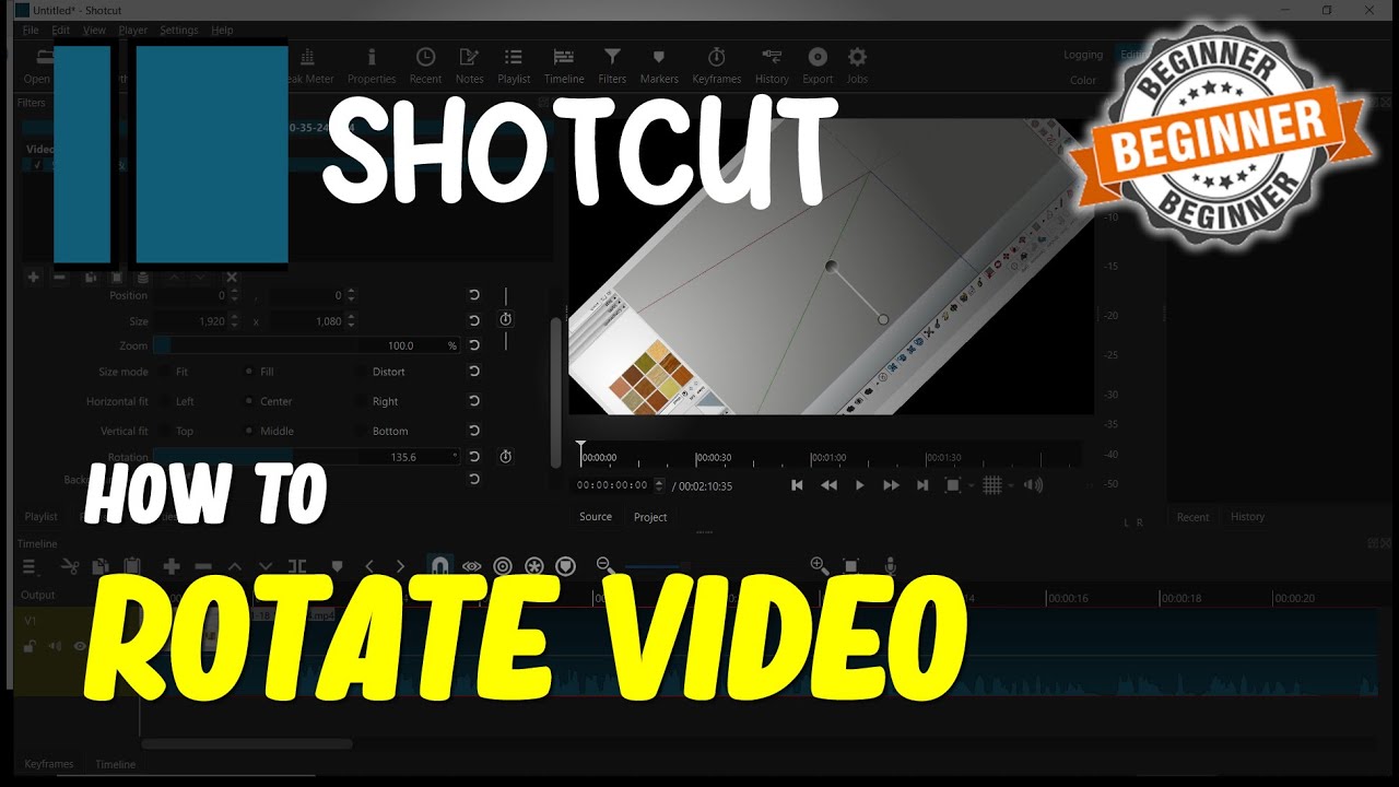 Shotcut How To Rotate Video - YouTube