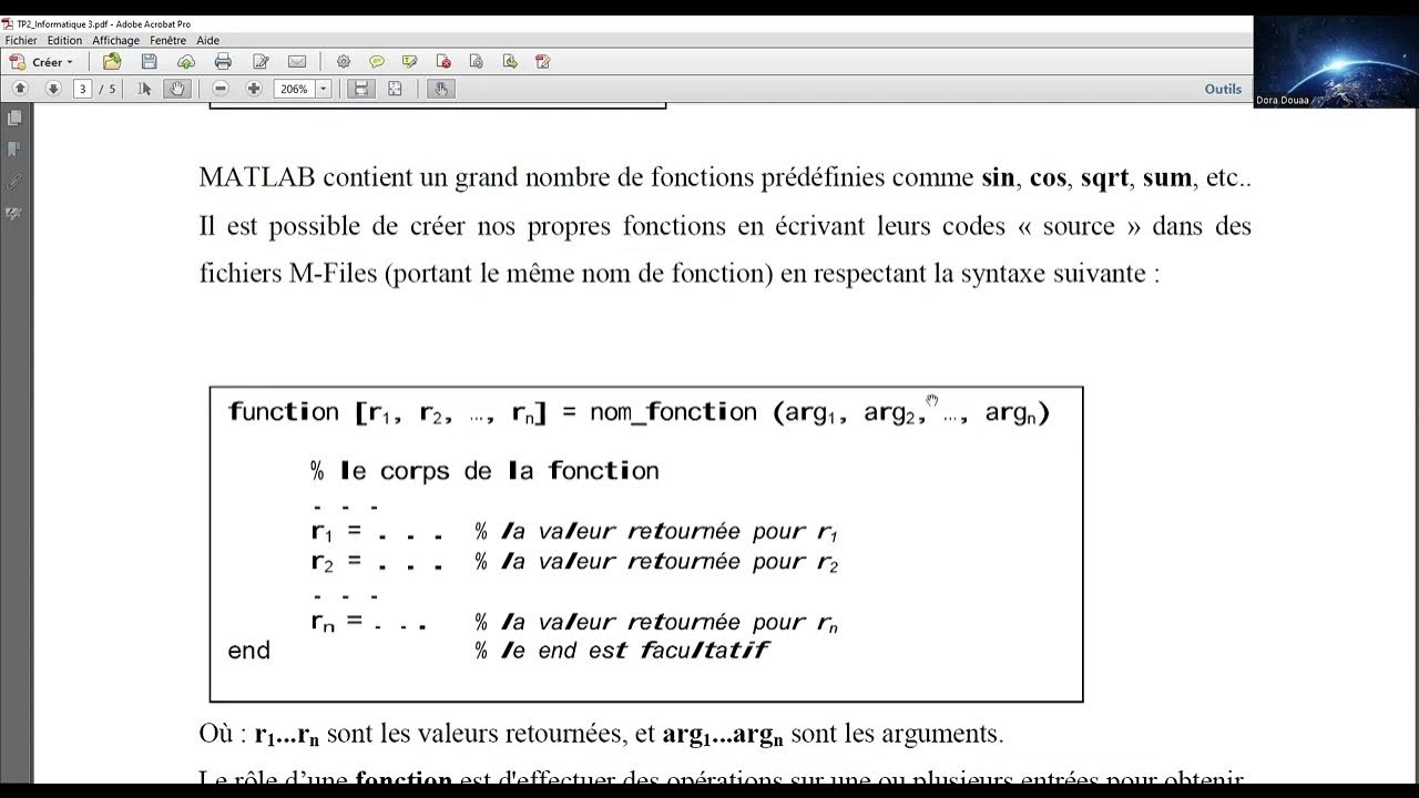 TPN°02: Fichier, Script et Types de Données et de variables sous MATLAB - YouTube