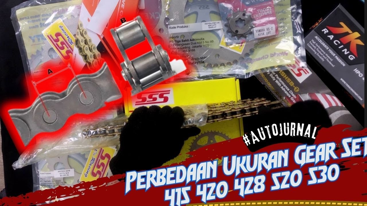 Perbedaan Ukuran Gear Set 415 420 428 520 530 | SSS TK Racing - YouTube