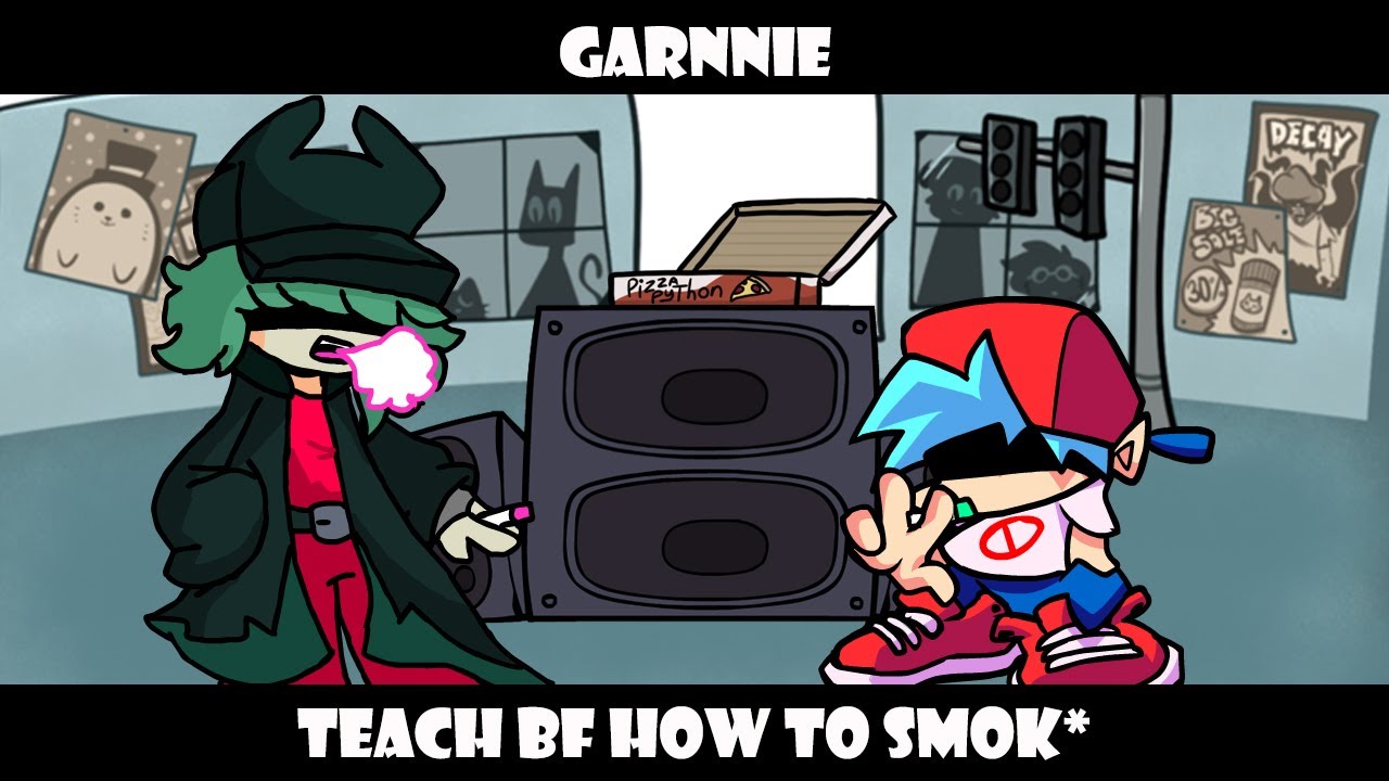 BF Smok* With Garnnie While Eating Pizza | FNF - YouTube