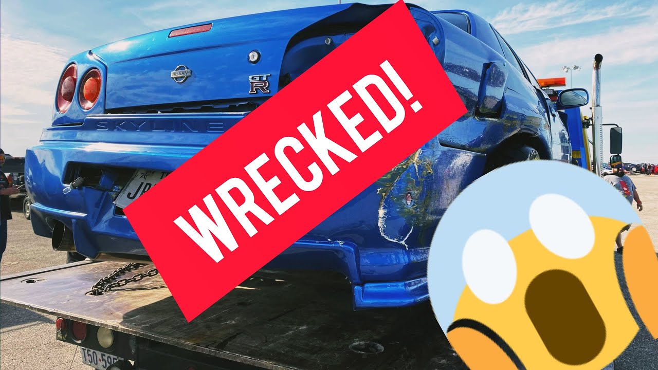 R34 Skyline Crash! TOTALED - YouTube