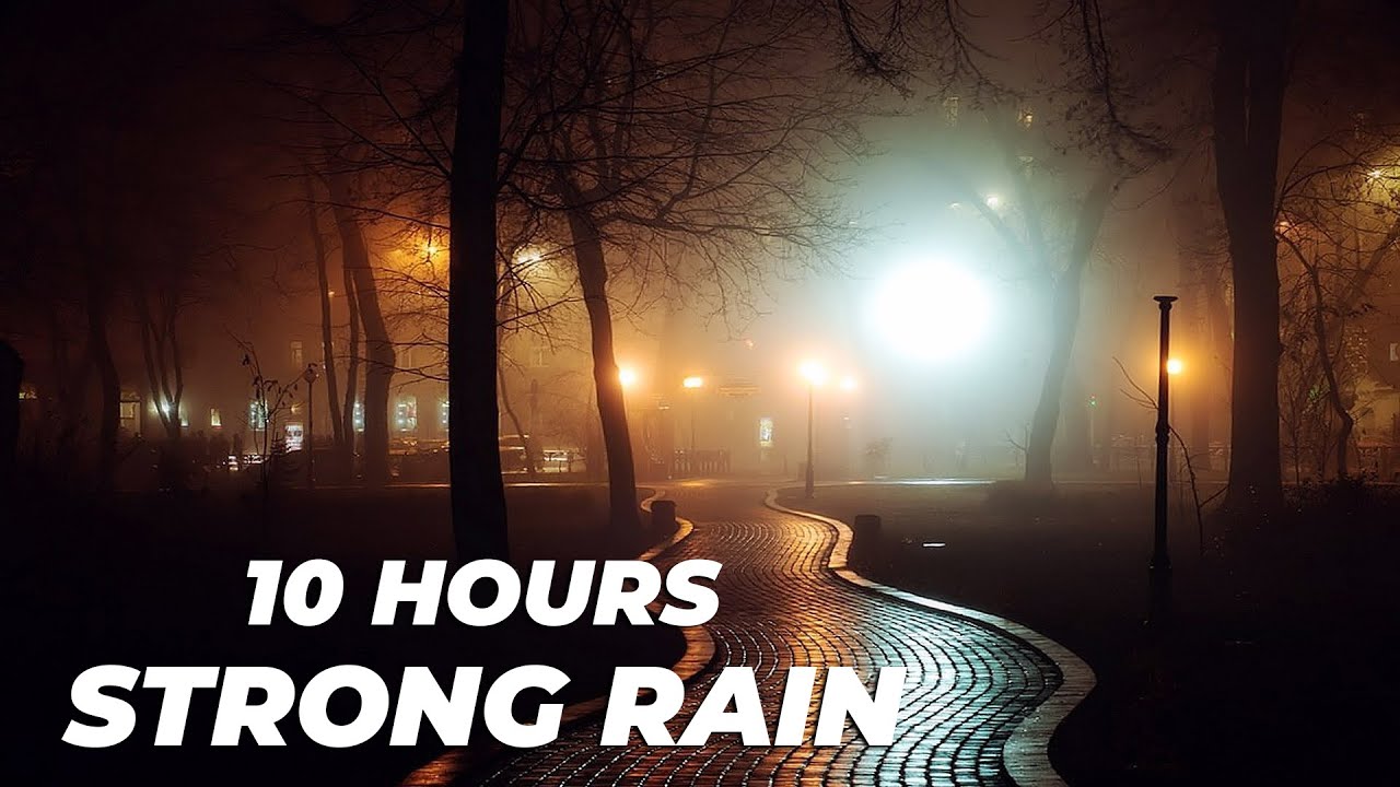 Strong Rain and Relaxing Thunderstorm in a Park - YouTube