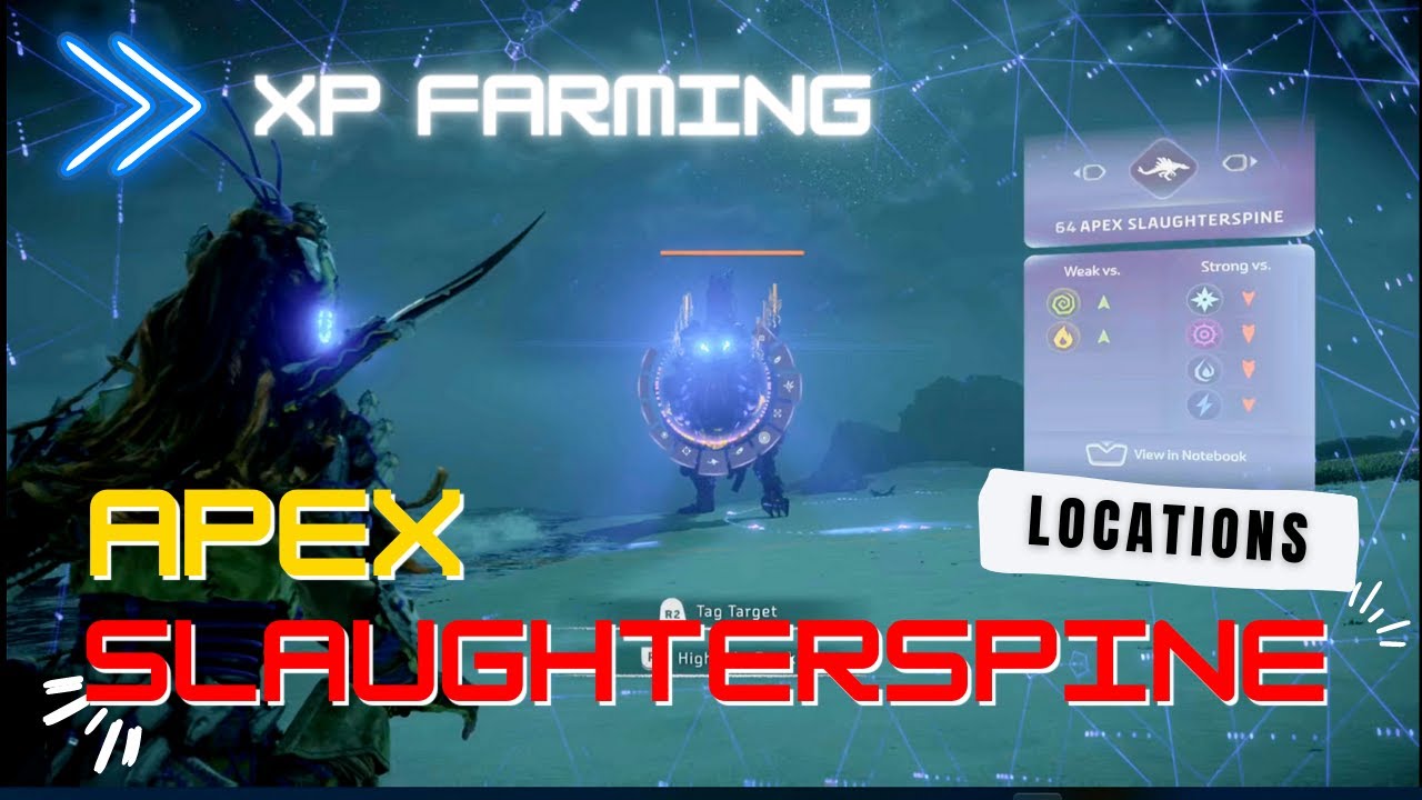 Horizon Forbidden West: APEX Slaugterspine Locations & XP Farming - YouTube