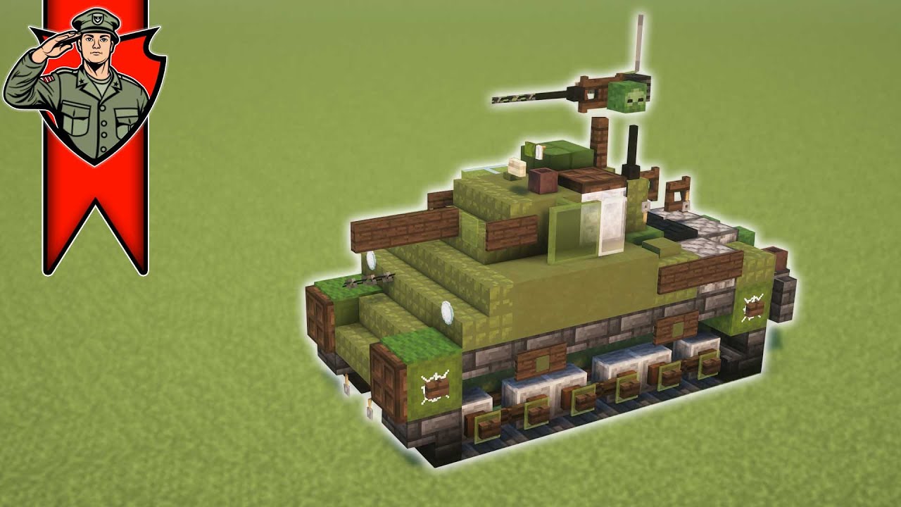 Minecraft M4A3 'Sherman' Medium Tank Tutorial (1.5:1 Scale) - YouTube