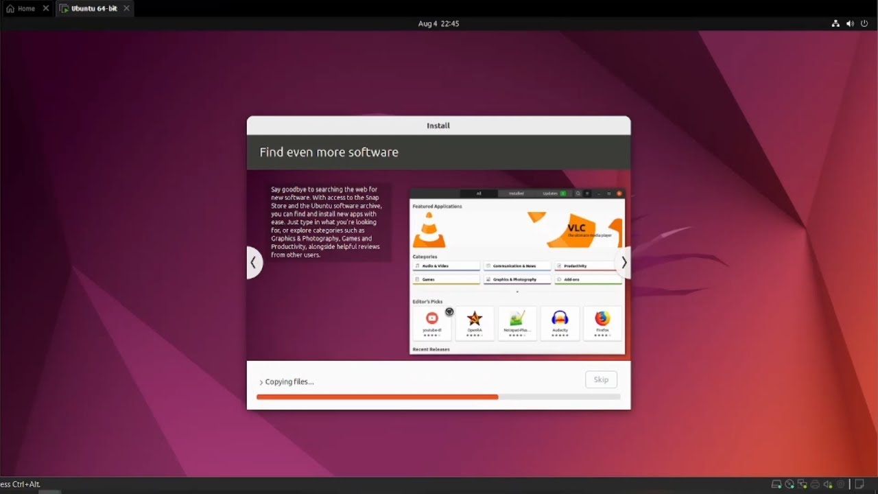 Ubuntu 22.04 Desktop 64 bit Installation on VMware - YouTube