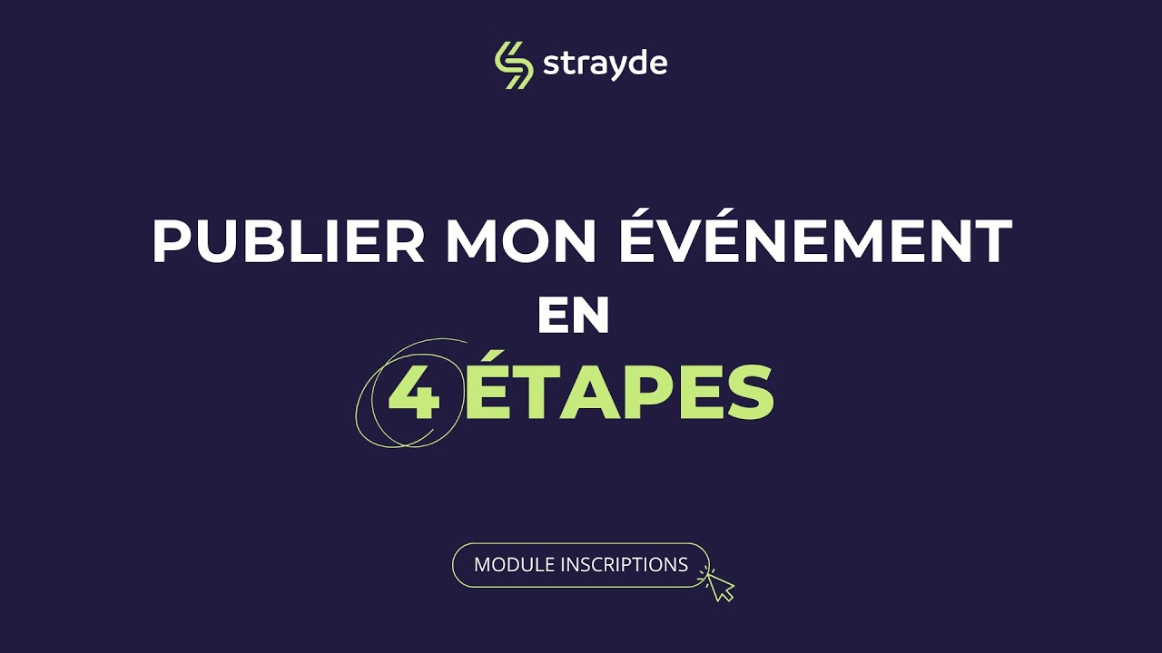Publier son événement en 4 étapes sur Strayde - YouTube