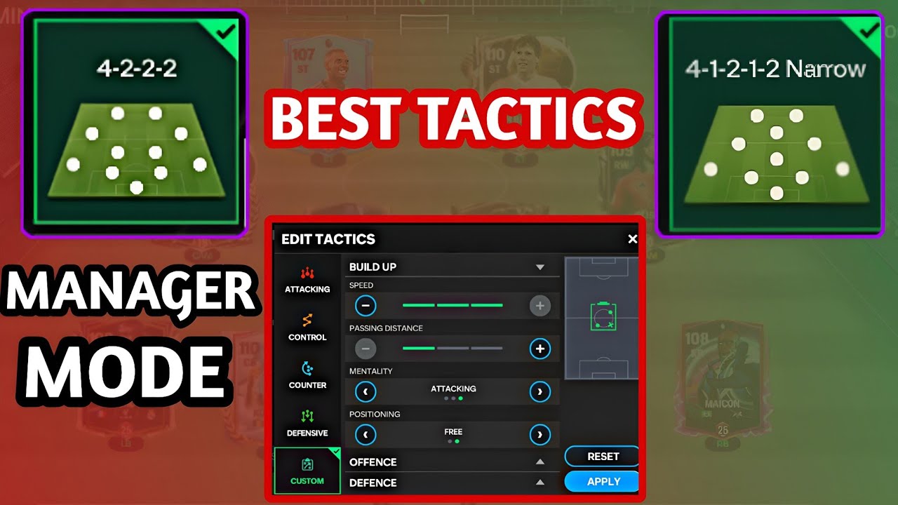 FC MOBILE TACTICS MANAGER MODE | 4-2-2-2 Formation | 4-1-2-1-2 Narrow ...