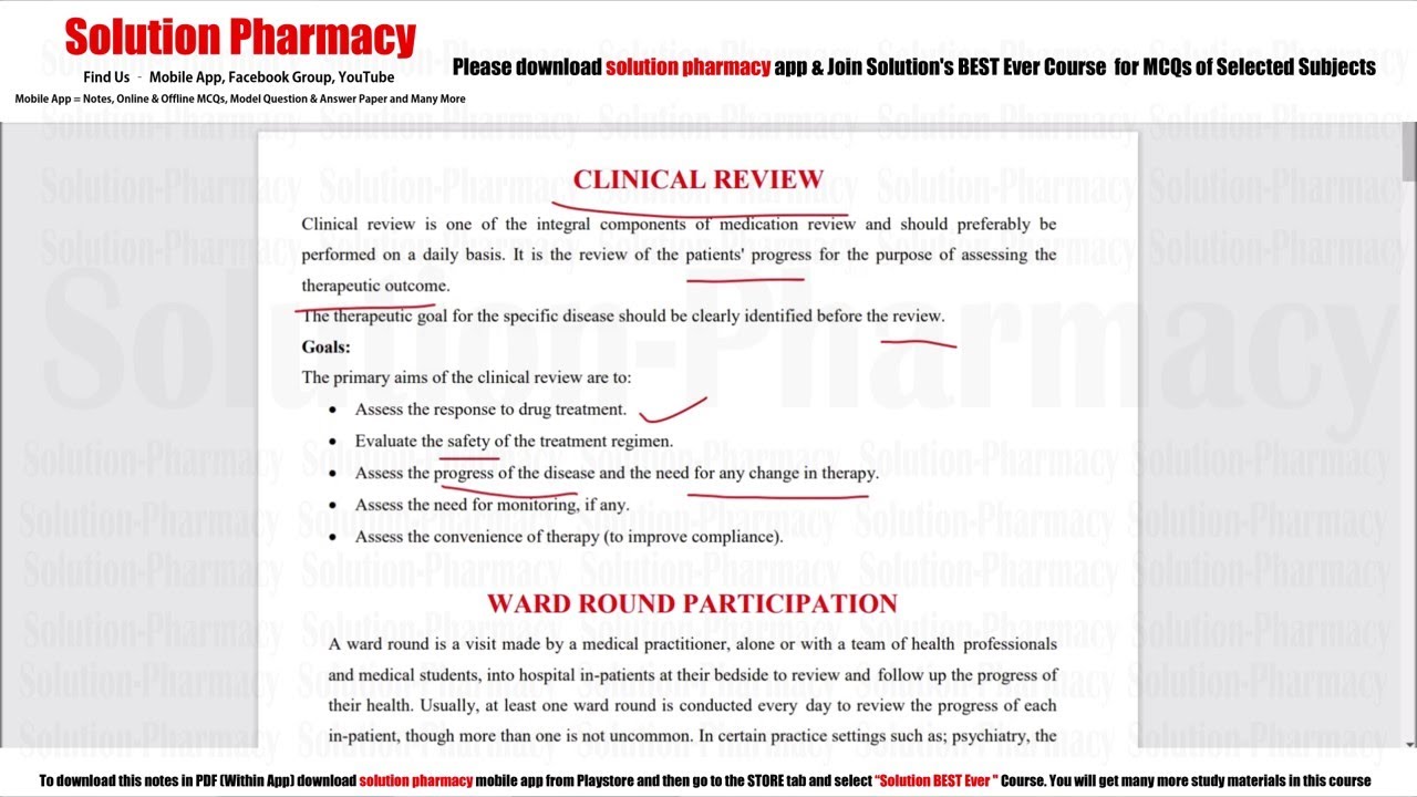Pharmacy Practice (24) Clinical Pharmacy (Part-3)= Clinical Review ...
