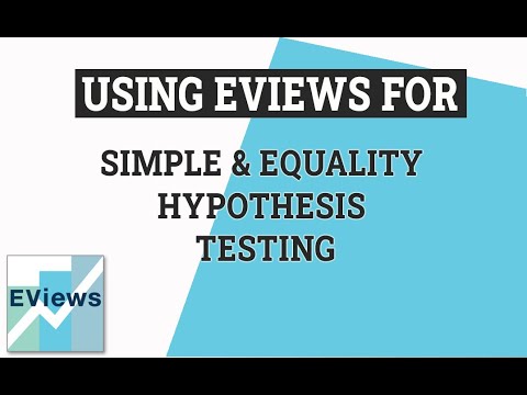 eViews Helper: Simple and Equality Hypothesis Testing in eViews. - YouTube