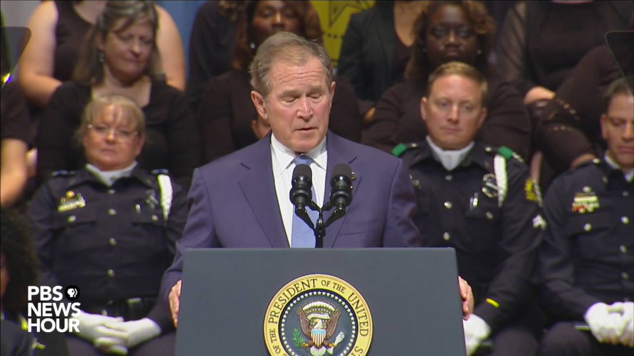 Former President George W. Bush speaks at Dallas police memorial ...