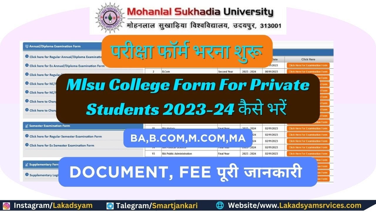 Mlsu Private Form keise bhare? | BA,B.Com, फॉर्म कैसे भरें | MLSU Non ...