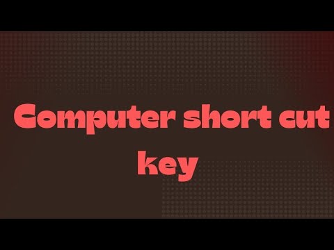 Computer short cut key part-01 - YouTube