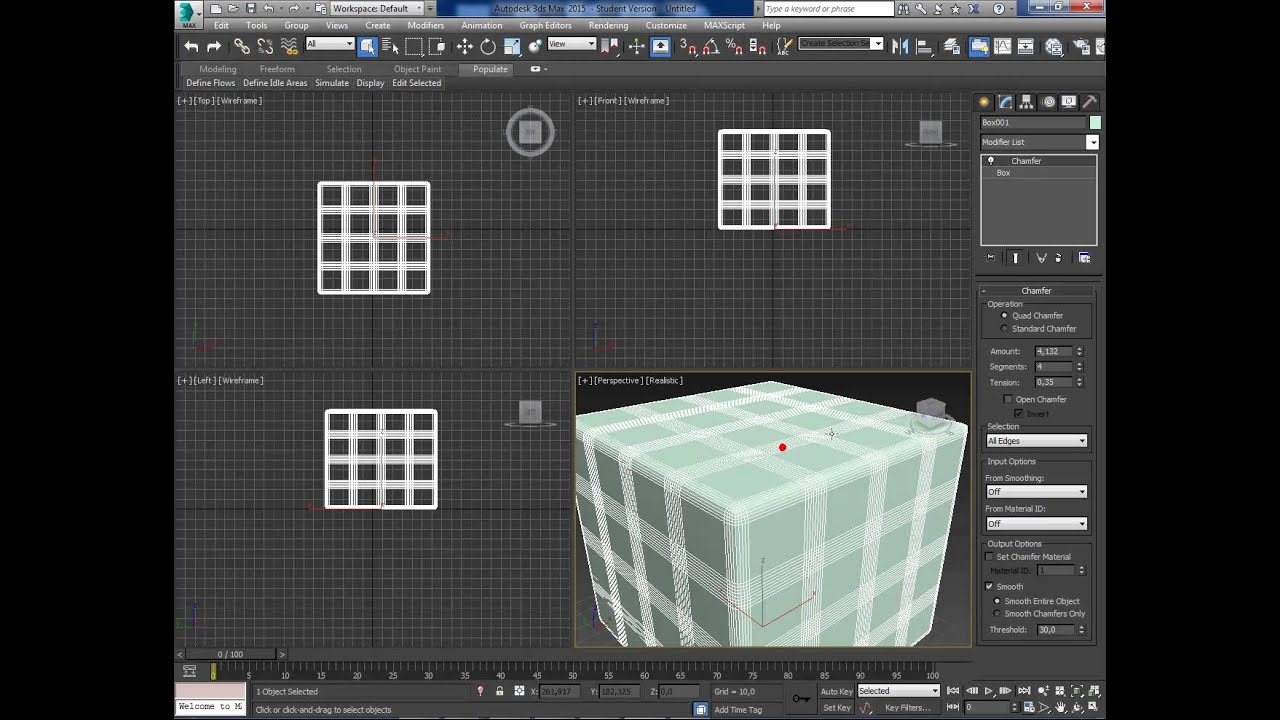 Videotutorial Autodesk 3dsmax - #73 Modeling - Chamfer Modifier - YouTube