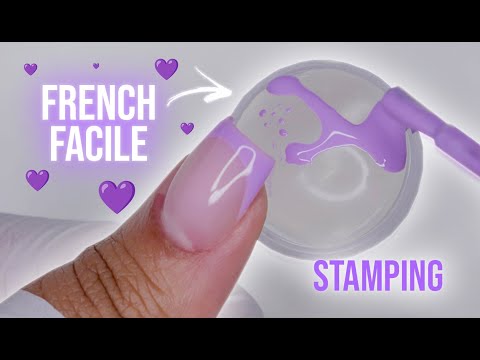 UNE FRENCH FACILE ? 💜 | TAMPON STAMPING 💅🏽 - YouTube