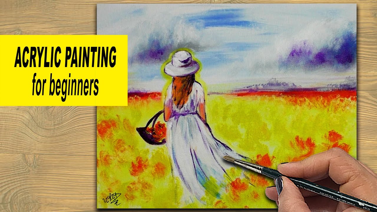 Acrylic Painting for Beginners | Painting Tutorial | Landscape | a girl ...
